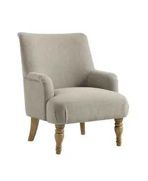 MODWAY Ellington Fabric Upholstered Accent Armchair - Linen