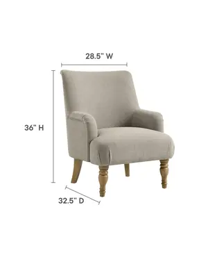 MODWAY Ellington Fabric Upholstered Accent Armchair - Linen