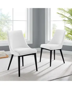 MODWAY Viscount Fabric Dining Side Chair, Set Of 2 - White