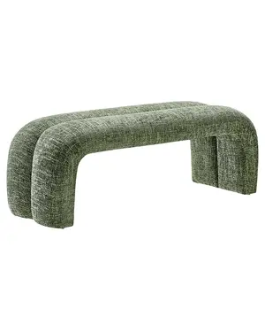 MODWAY Dax 50.5" Chenille Upholstered Accent Bench Basil