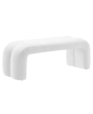 MODWAY Dax 50.5" Chenille Upholstered Accent Bench - Frost