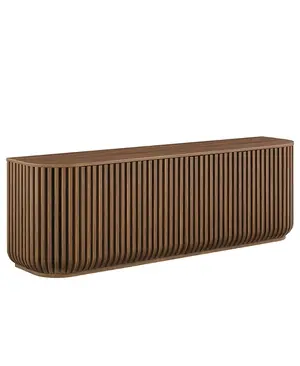 MODWAY Fortitude 75 Curved Sideboard Storage Cabinet - Walnut