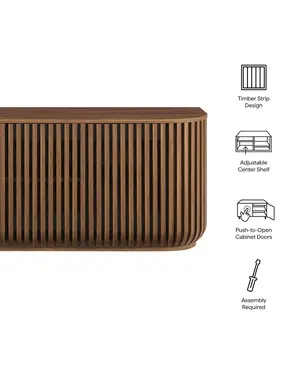 MODWAY Fortitude 75 Curved Sideboard Storage Cabinet