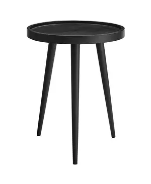 MODWAY Chiro Round Wood Side Table - Black