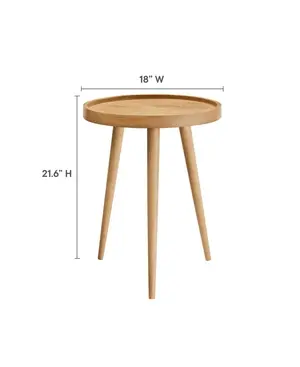 MODWAY Chiro Round Wood Side Table - Natural