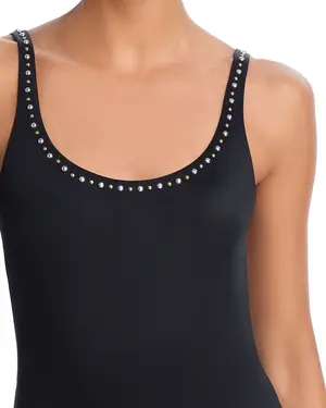 Versace Embellished One Piece Swimsuit