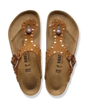 BIRKENSTOCK Gizeh Rivets Thong Sandals - Mink