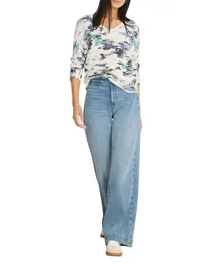 NIC+ZOE Water Lillies Pointelle Sweater