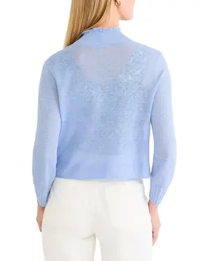 NIC+ZOE Ruffle Knit Cardigan - French Blue