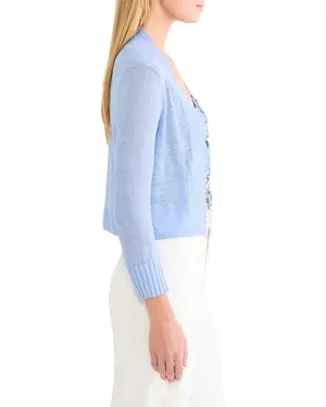 NIC+ZOE Ruffle Knit Cardigan - French Blue