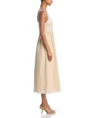 Moon River Embroidered Midi Dress