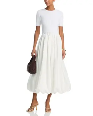 Moon River Bubble Skirt Midi Dress