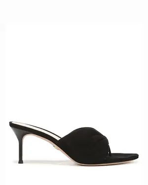 Veronica Beard Suede Knot Detail Thong Sandals - Black