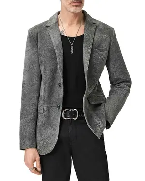 John Varvatos Winston Two Button Leather Jacket - Deep Charcoal