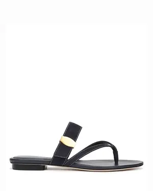 Veronica Beard Salva Dash Flat Sandals - Navy
