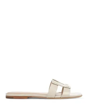 Veronica Beard Via Leather Slide Sandals