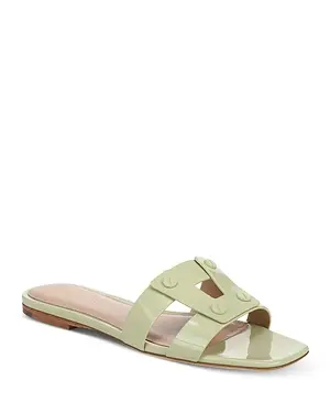 Veronica Beard Via Leather Slide Sandals - Pistachio