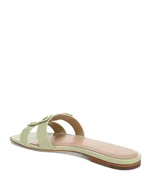 Veronica Beard Via Leather Slide Sandals
