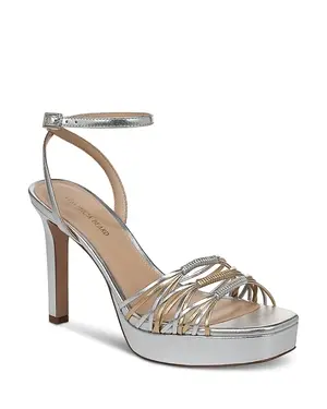 Silver Tone Sandals For Women