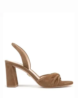Veronica Beard Tullia Block Heel Sandals - Chestnut