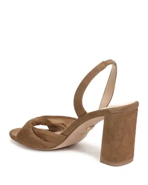Veronica Beard Tullia Block Heel Sandals - Chestnut