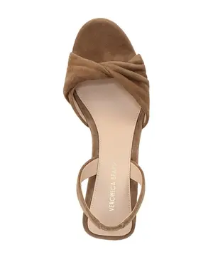 Veronica Beard Tullia Block Heel Sandals - Chestnut