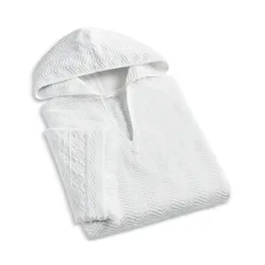 CHRISTY Boho Relaxed Soft Cotton Jacquard Weave Poncho