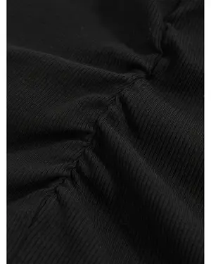 REISS Trudy Ruched Sleeveless Top - Black