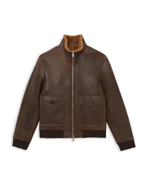 REISS Shearling Zip Through Jacket