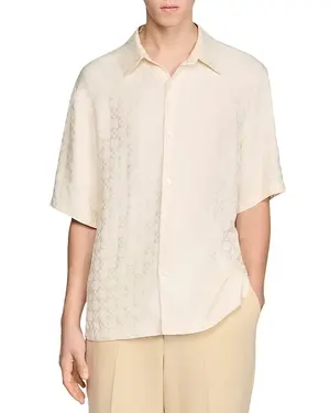 Sandro Jacquard Cross Shirt - White