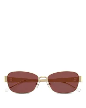 Tory Burch Rectangular Sunglasses, 55mm - Dark Violet