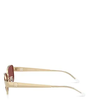 Tory Burch Rectangular Sunglasses, 55mm - Dark Violet