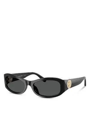Tory Burch Rectangular Sunglasses, 55mm - Black