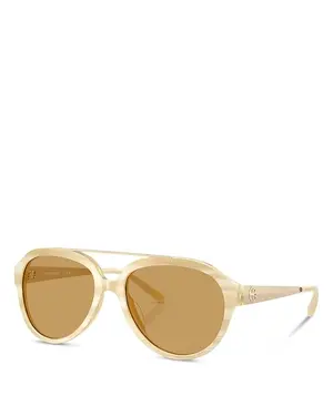 Tory Burch Aviator Sunglasses 56mm - Ivory