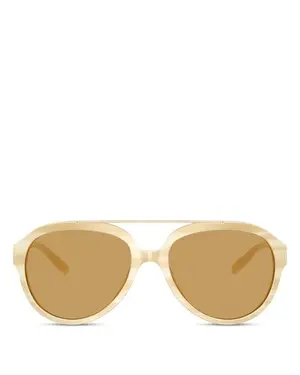 Tory Burch Aviator Sunglasses 56mm - Ivory