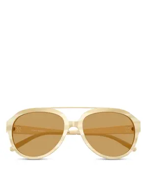 Tory Burch Aviator Sunglasses 56mm - Ivory