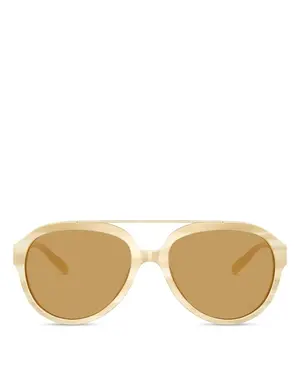 Tory Burch Aviator Sunglasses 56mm - Ivory
