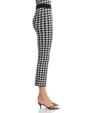 Aqua Gingham Knit Pants Exclusive - Black/white