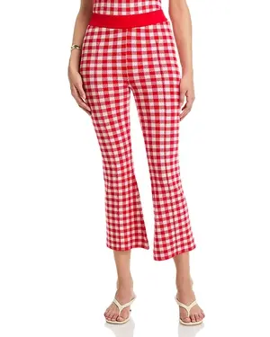 Aqua Gingham Knit Pants Exclusive - Red/white