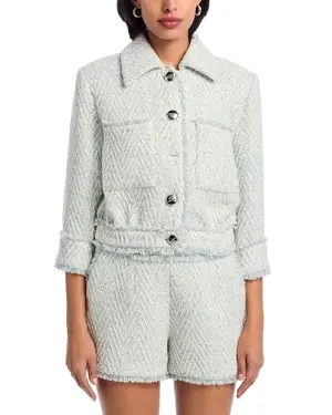 L'Agence Jia Crop Fringe Jacket