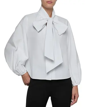 L'Agence Deon Tie Neck Blouse - White