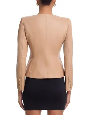 L'Agence Mariella Leather Blazer - Cappuccino
