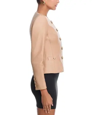 L'Agence Mariella Leather Blazer - Cappuccino