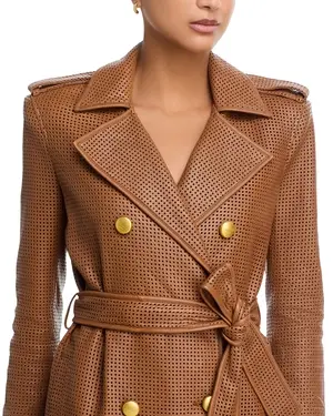 L'Agence Baylee Leather Trench Coat