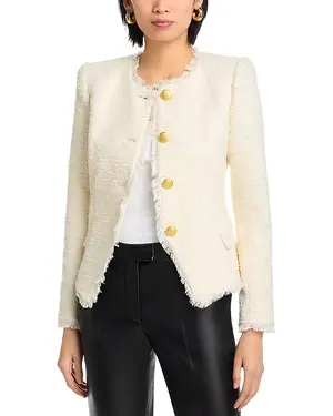 L'Agence Nerina Collarless Structured Blazer - Ivory