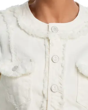 L'Agence Yarin Collarless Fray Jacket