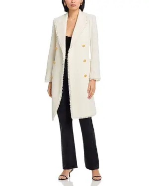 L'Agence Cooper Tweed Coat - Vintage White