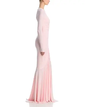 Norma Kamali Shirred Front Fishtail Gown