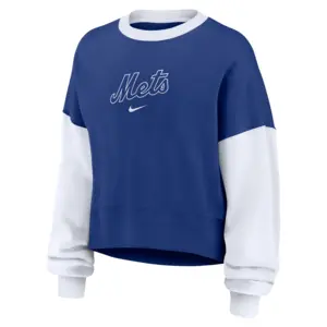 Nike New York Mets Primary Mlb Pullover Crew - Blue
