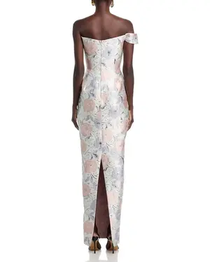 SAU LEE Jackson Brocade Gown - Lilac Multi